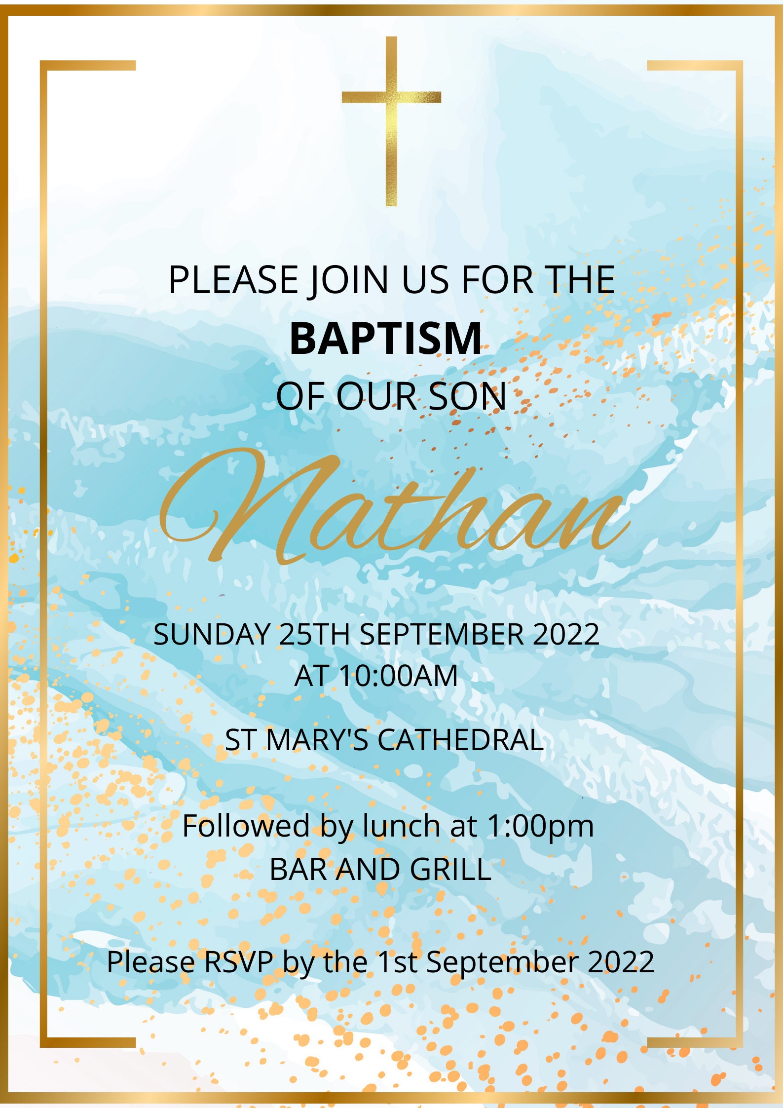 Digital Baptism Invitation - Etsy