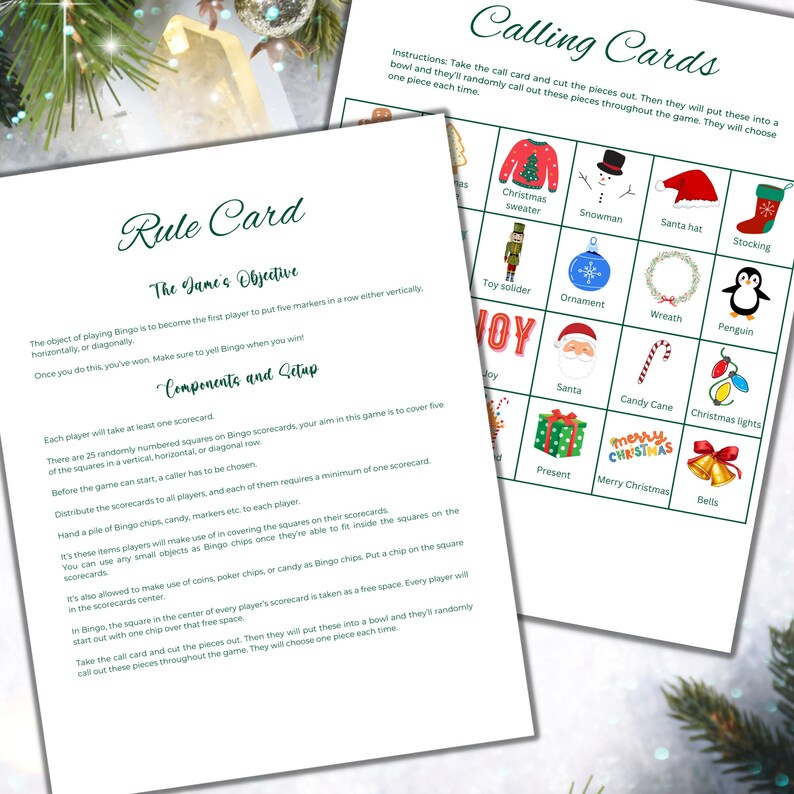 Printable Christmas Bingo, Holiday Bingo, Kids Christmas Activity ...