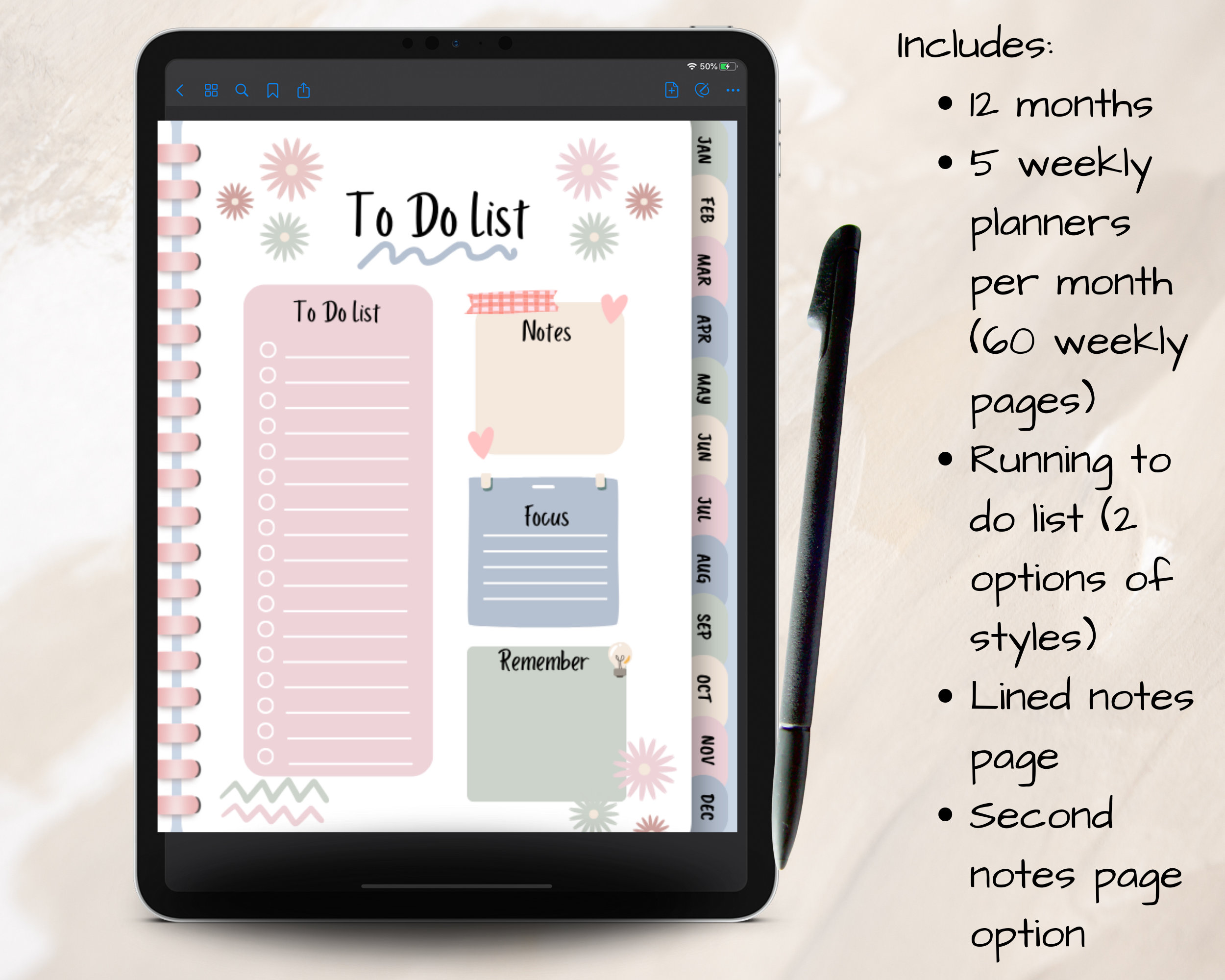 Undated Goodnotes Planner | Landscape Style | Undated Basic Digital ...