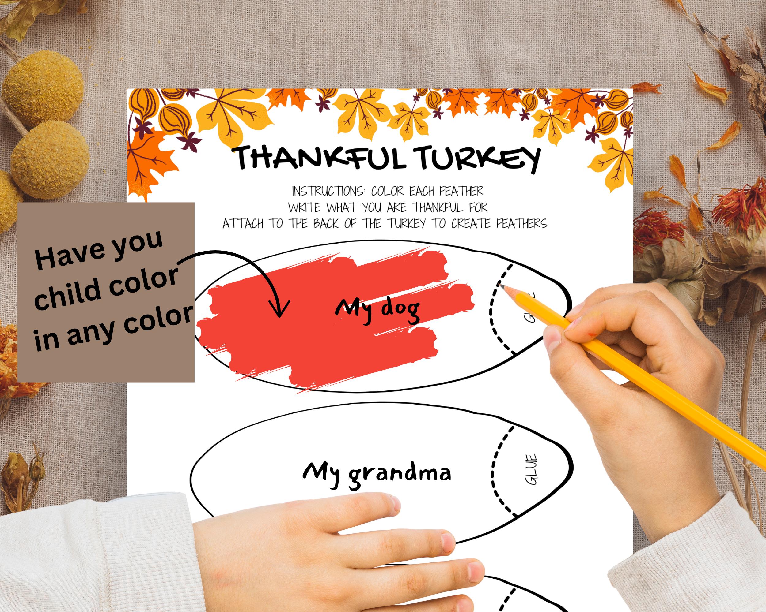 Thankful Turkey Printable | I Am Thankful for Kids Activity | Thankful ...