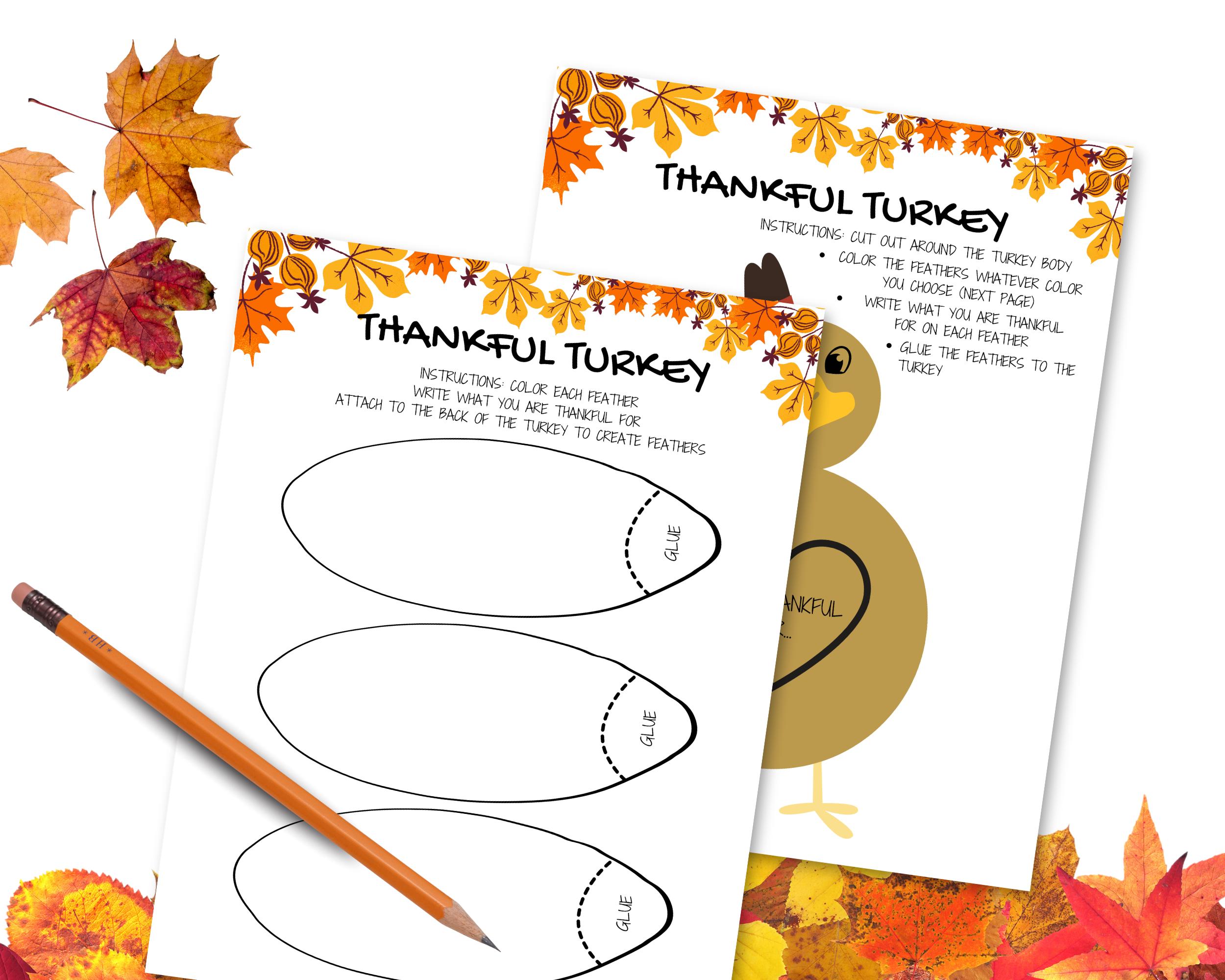 Thankful Turkey Printable | I Am Thankful for Kids Activity | Thankful ...
