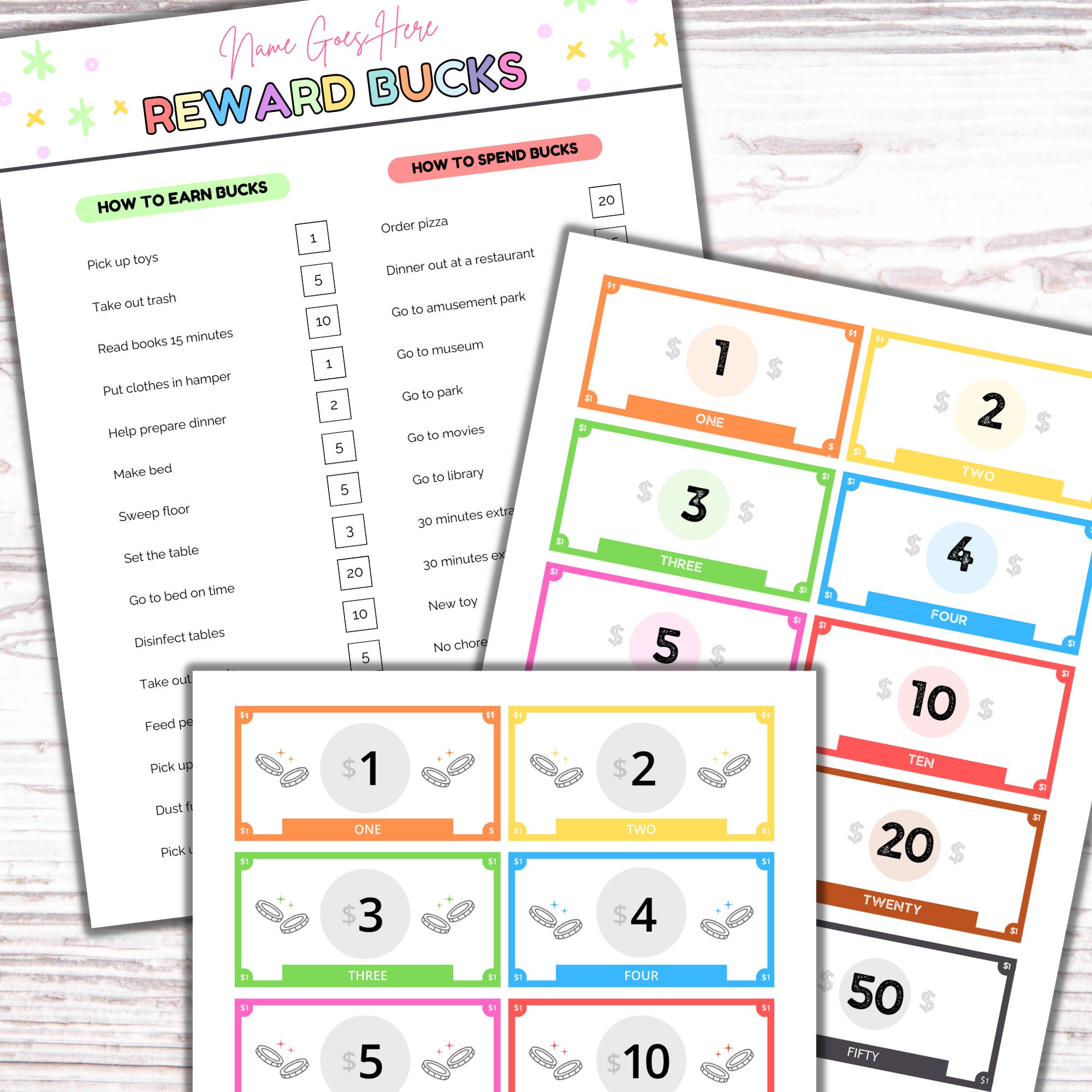 Editable Mom Bucks Printable | Good Behavior Bucks | Chore Chart | Kids ...