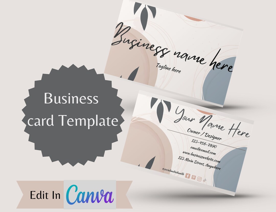 Boho Business Card, Editable Business Card, Canva Edit - Etsy