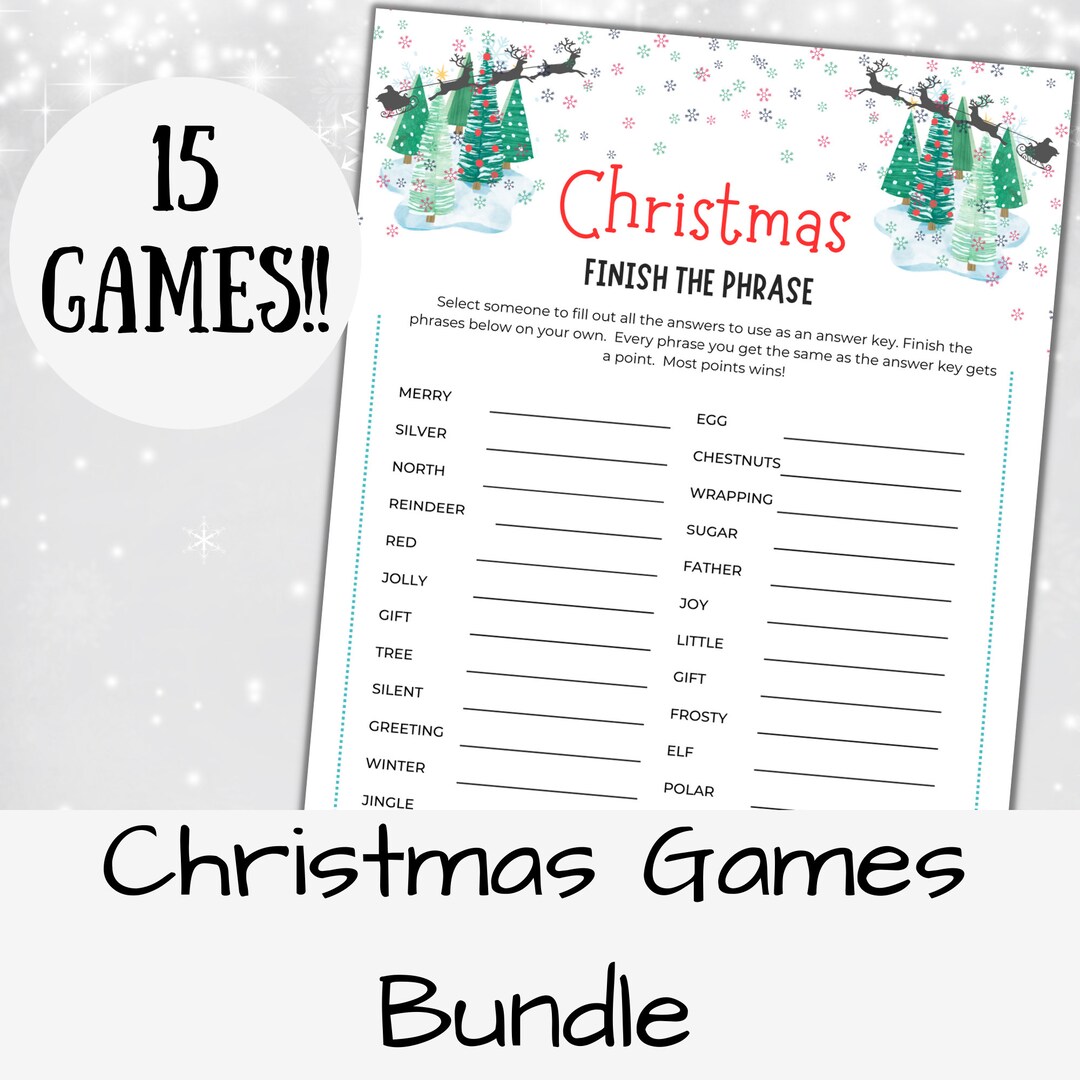 Christmas Games Bundle | Holiday Party Games Bundle | Instant Download ...