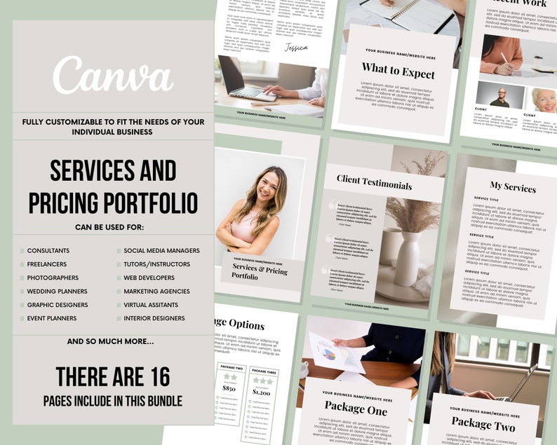 Price List | Services and Pricing Guide Canva Template | Services & Pricing Portfolio Template ...