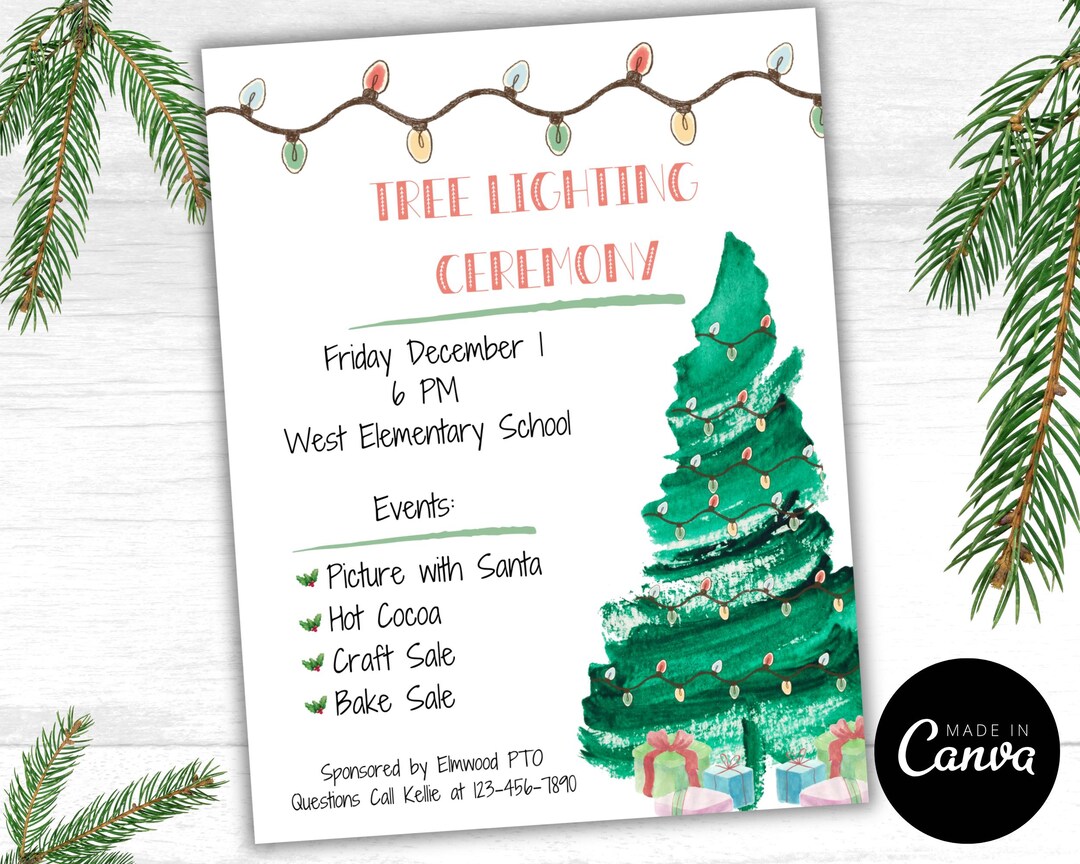 Editable Christmas Lights Flyer | Christmas Invitation | Festival of ...