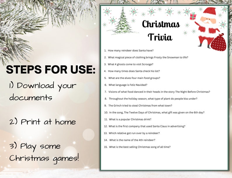 Printable Christmas Games With Christmas Trivia, Name That Tune ...