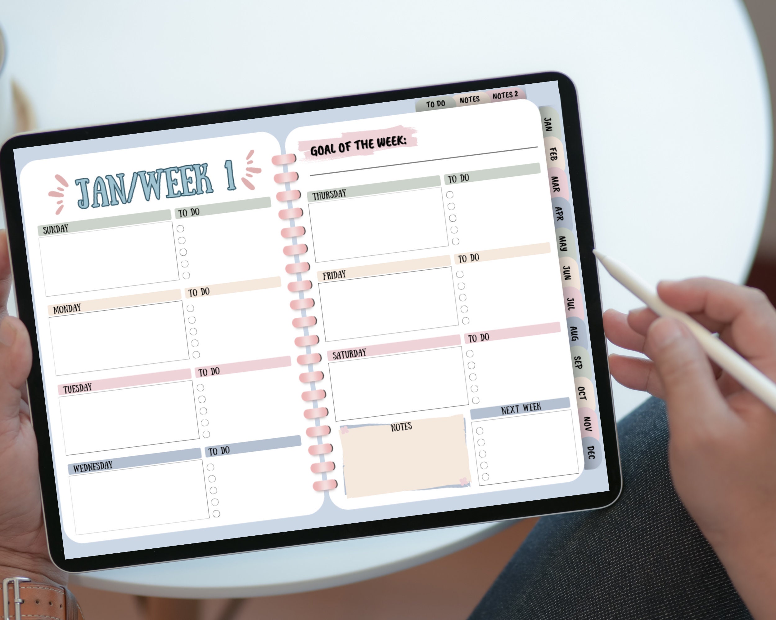 Undated Goodnotes Planner | Landscape Style | Undated Basic Digital ...