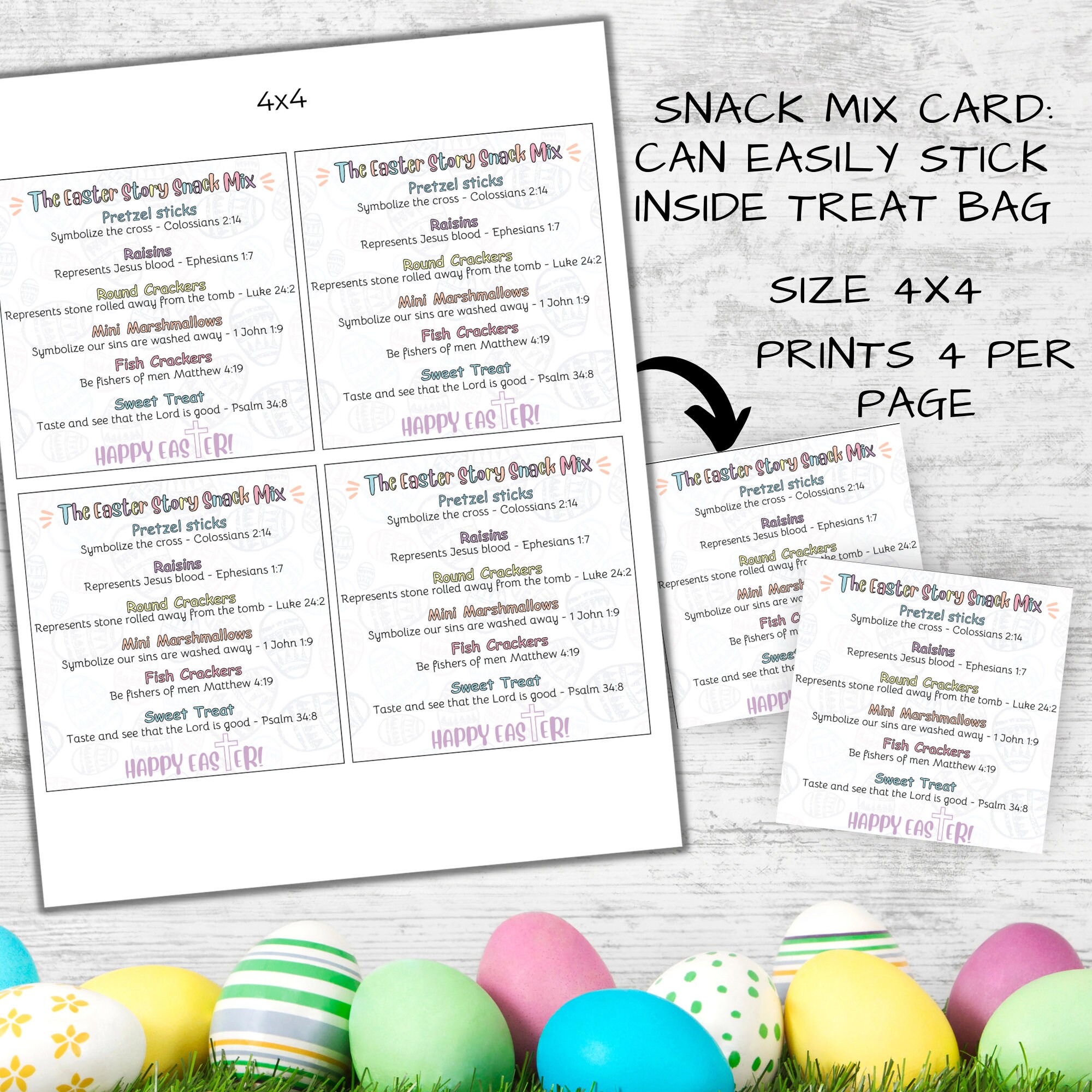 The Easter Story Snack Mix Printable Tag and Bag Topper | Easter Snack ...