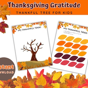 Thankful Tree Printable | Kids Thanksgiving Activity | Kids ...