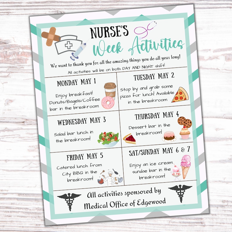 Editable Nurse Appreciation Flyer | Happy Nurses Week Thank You Gifts ...