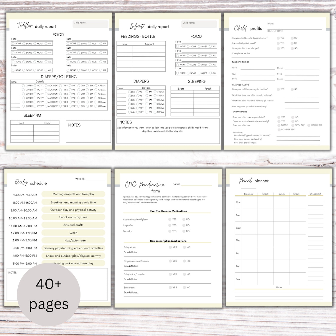 Editable Daycare Forms Bundle, Home Daycare Starter Kit, Childcare ...