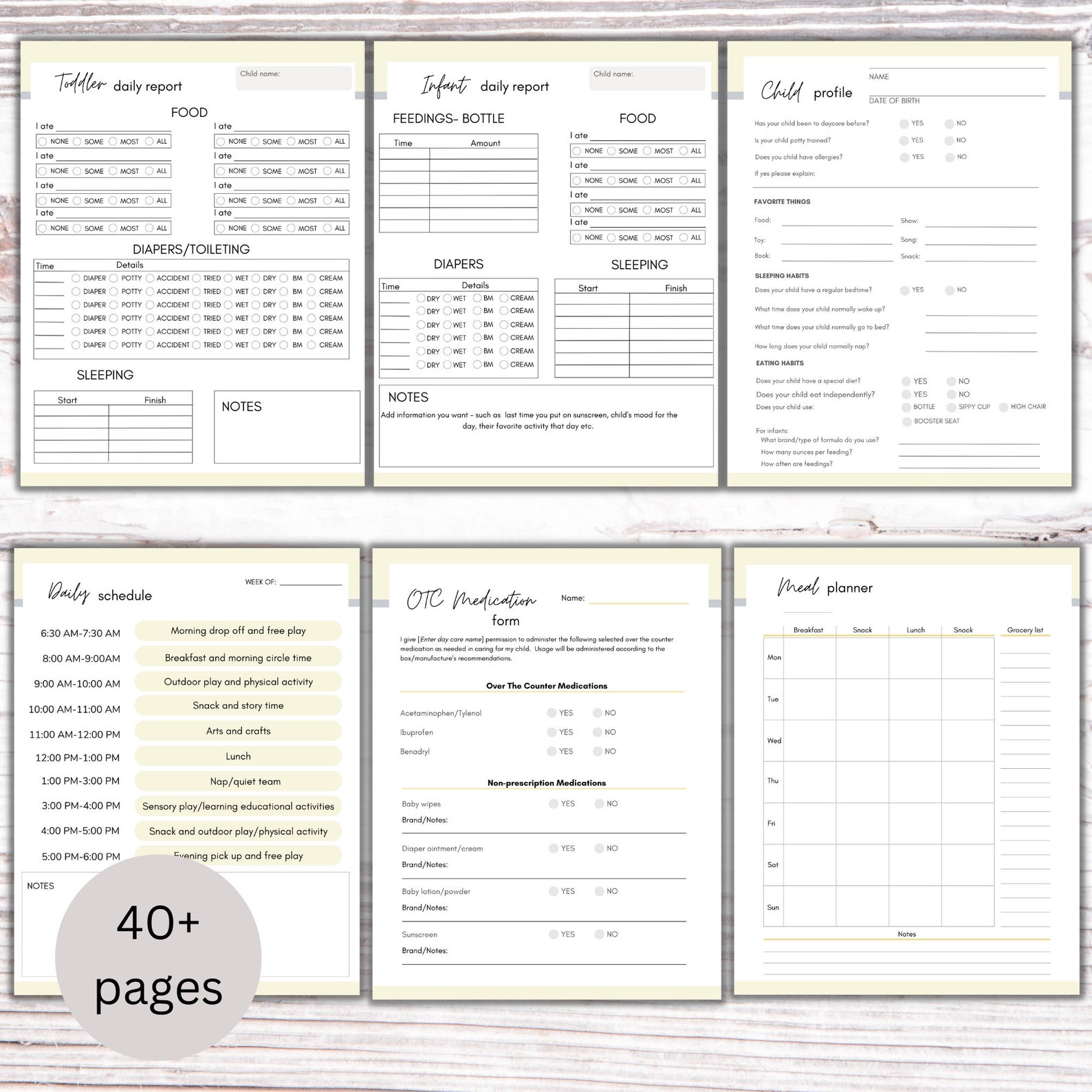 Editable Daycare Forms Bundle, Home Daycare Starter Kit, Childcare ...