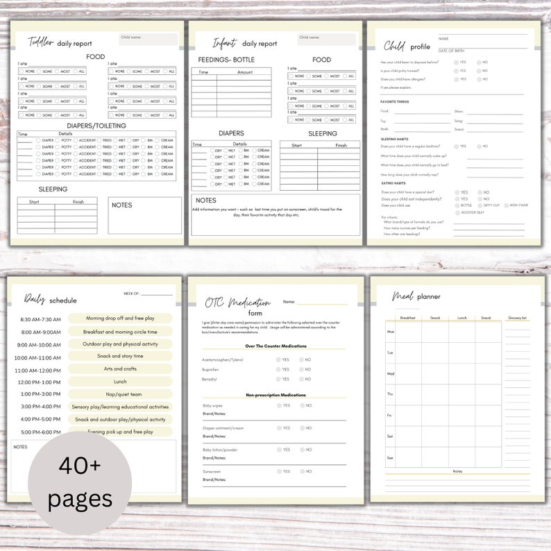 Editable Daycare Forms Bundle, Home Daycare Starter Kit, Childcare ...