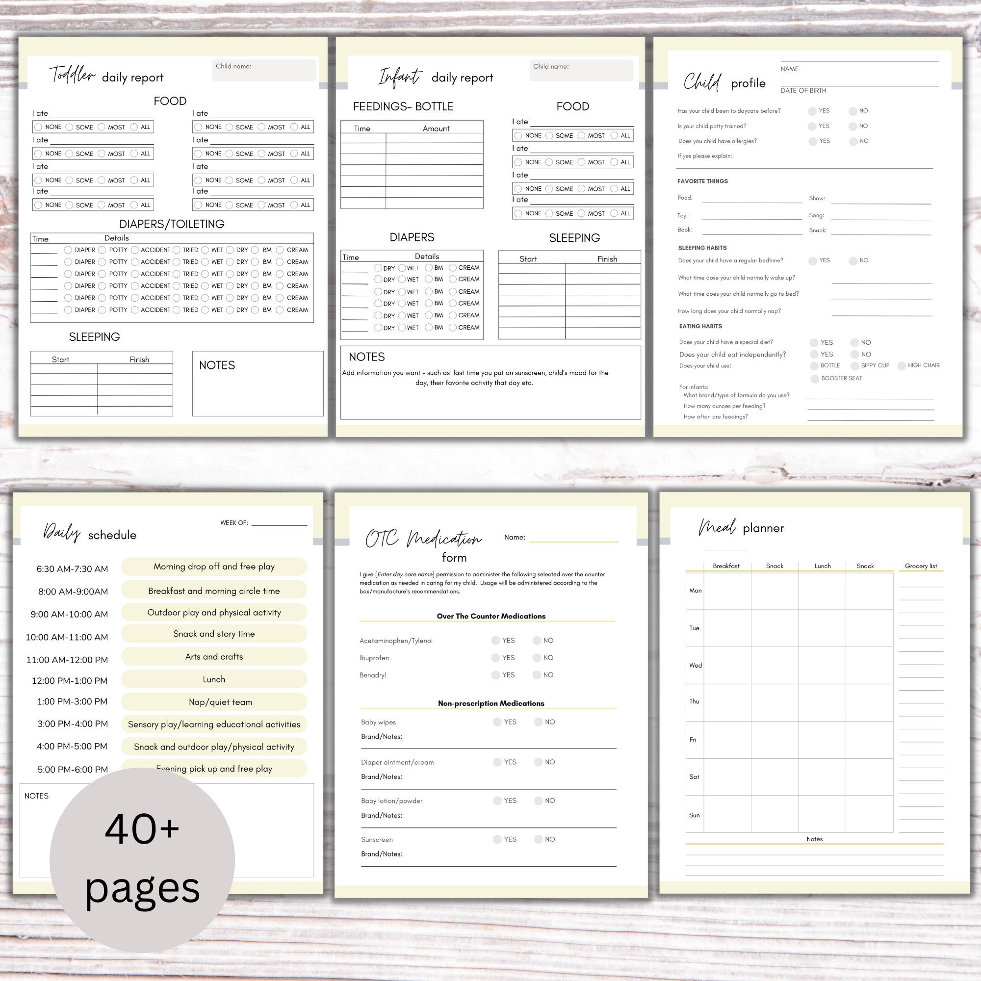 Editable Daycare Forms Bundle, Home Daycare Starter Kit, Childcare ...