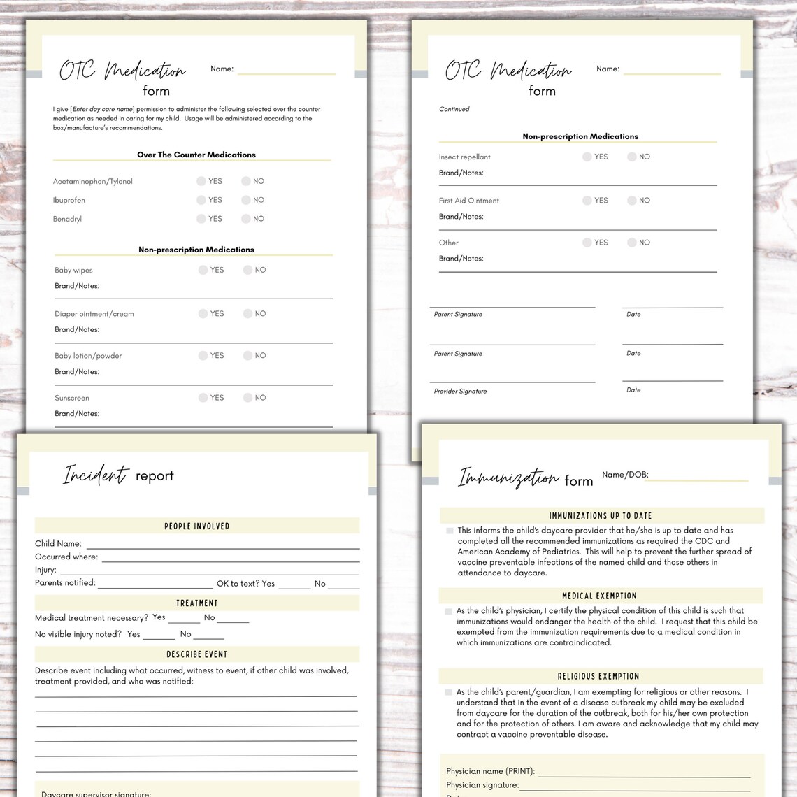 Editable Daycare Forms Bundle, Home Daycare Starter Kit, Childcare ...