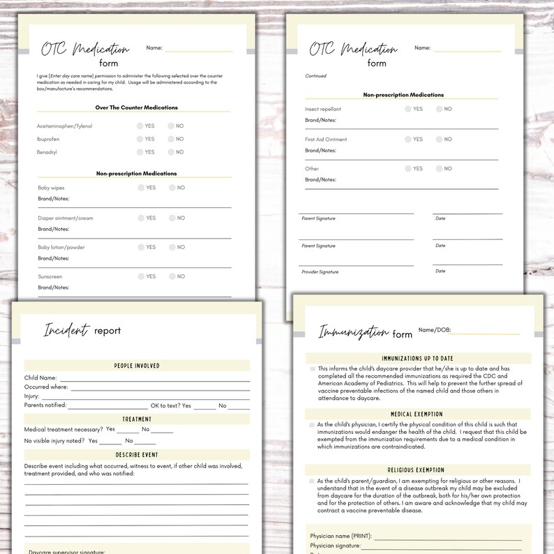Editable Daycare Forms Bundle, Home Daycare Starter Kit, Childcare ...