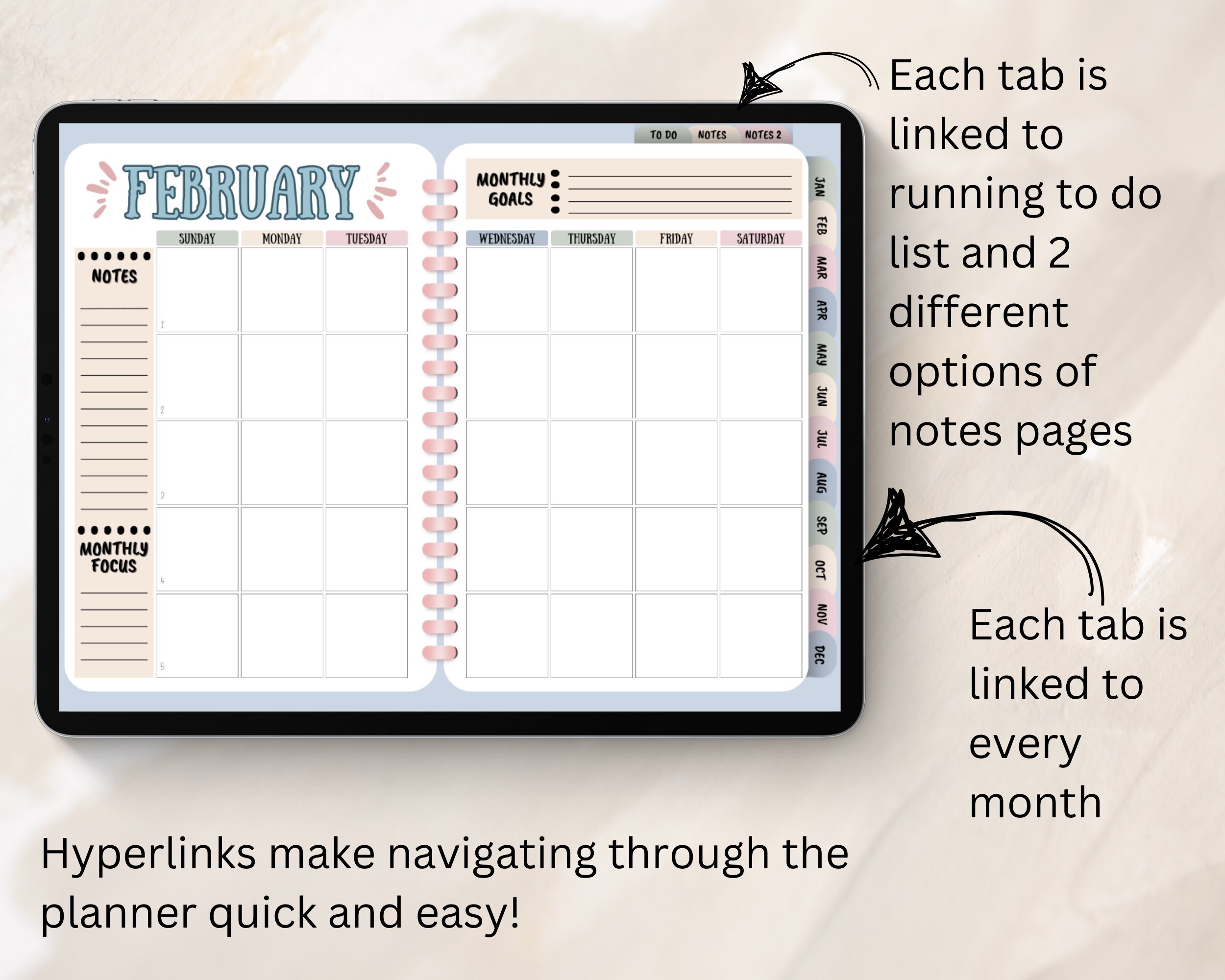Undated Goodnotes Planner | Landscape Style | Undated Basic Digital ...