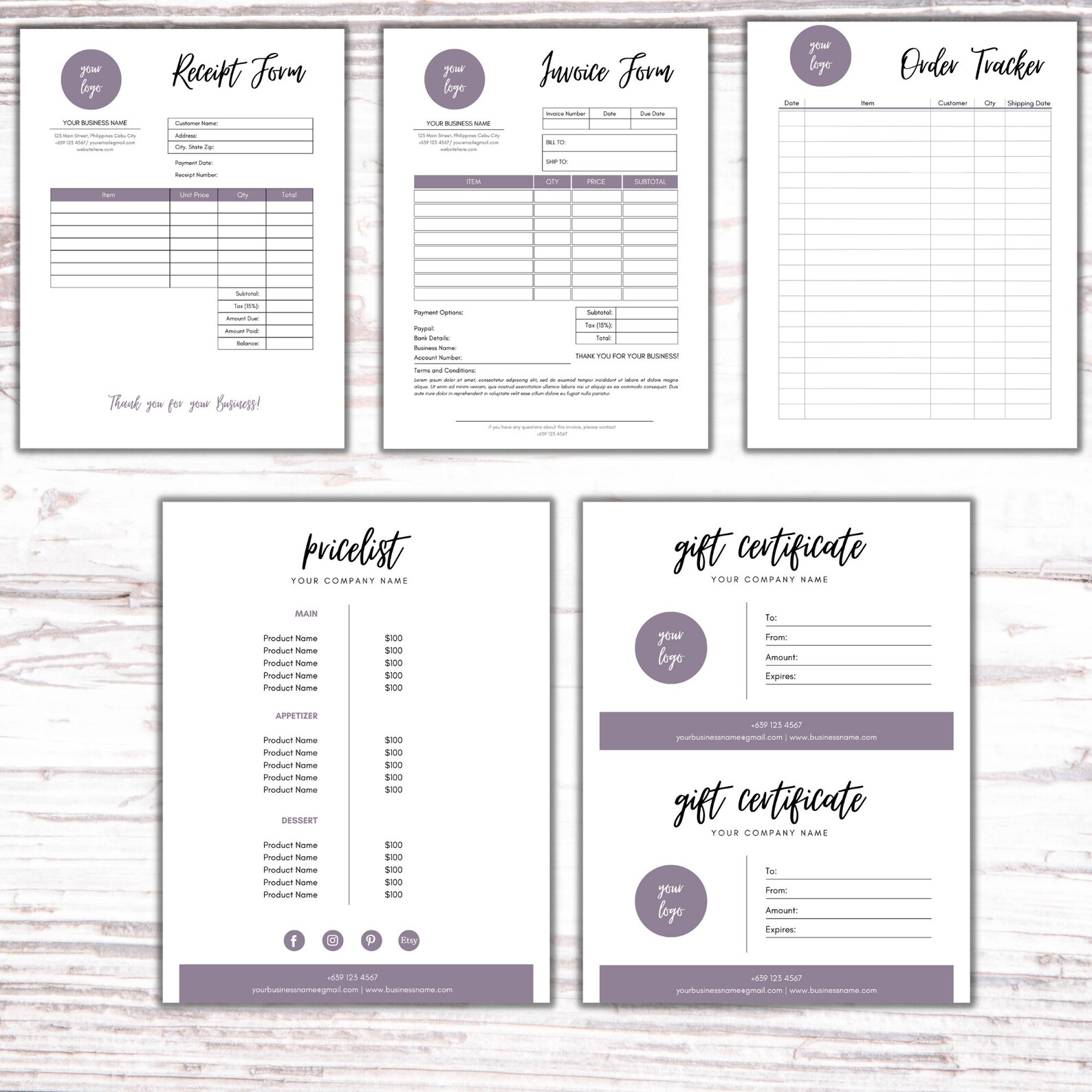 Editable Order Form Bundle Order Ready Printable Custom Order Form ...
