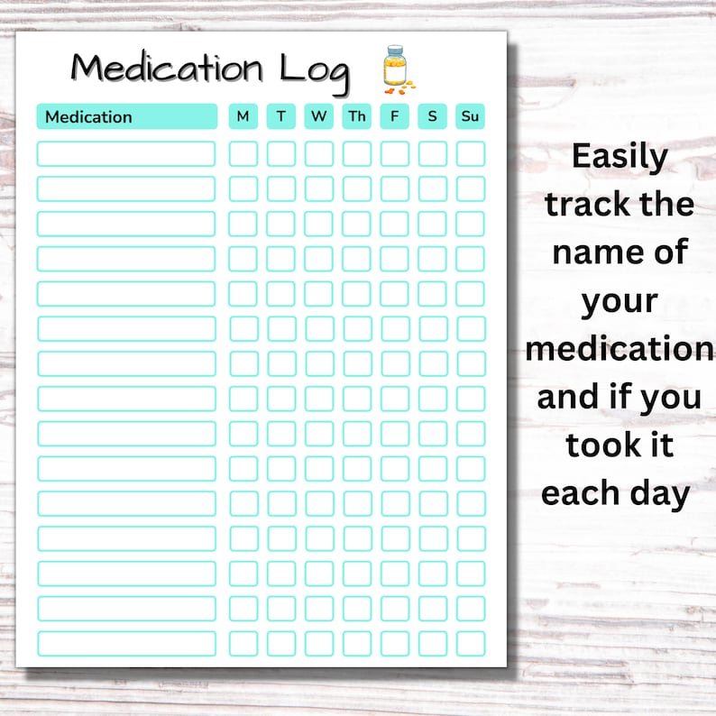 Medication Tracker, Medication Log, Medication Chart, Medication List ...
