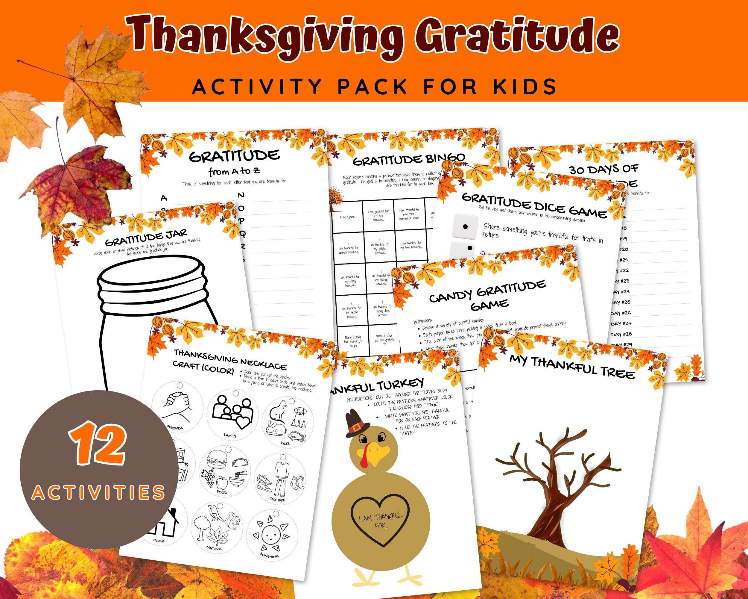 Gratitude Activity for Kids | Gratitude Bingo | Thanksgiving Gratitude ...