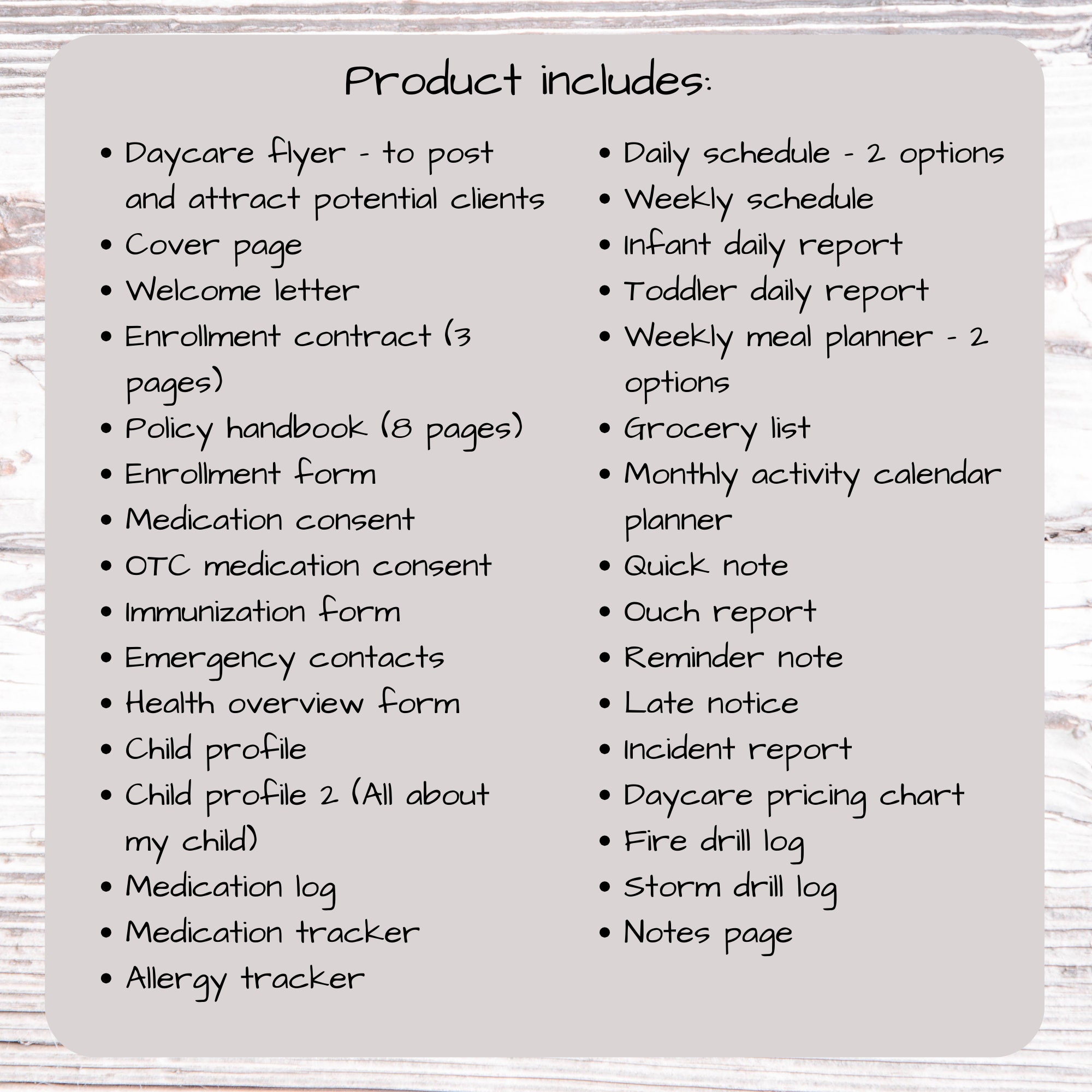 Editable Daycare Forms Bundle, Home Daycare Starter Kit, Childcare ...