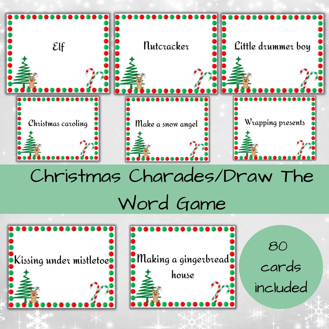 Christmas Charades, Holiday Charades, Charade Cards, Office Party Game ...