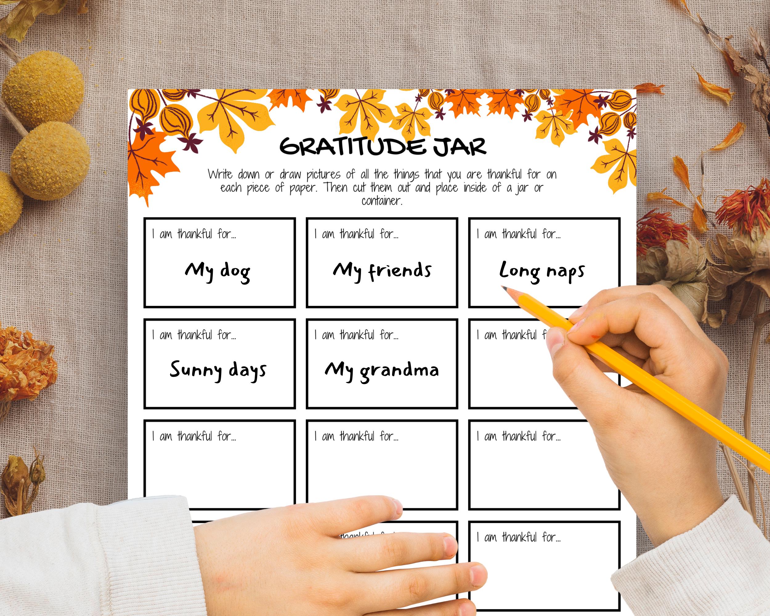 Gratitude Jar | Gratitude Cards Printable | Gratitude Activity for Kids ...