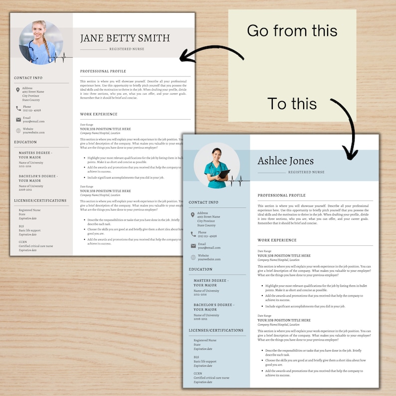 Editable Nurse Resume Template | Healthcare Resume | Lpn Resume ...