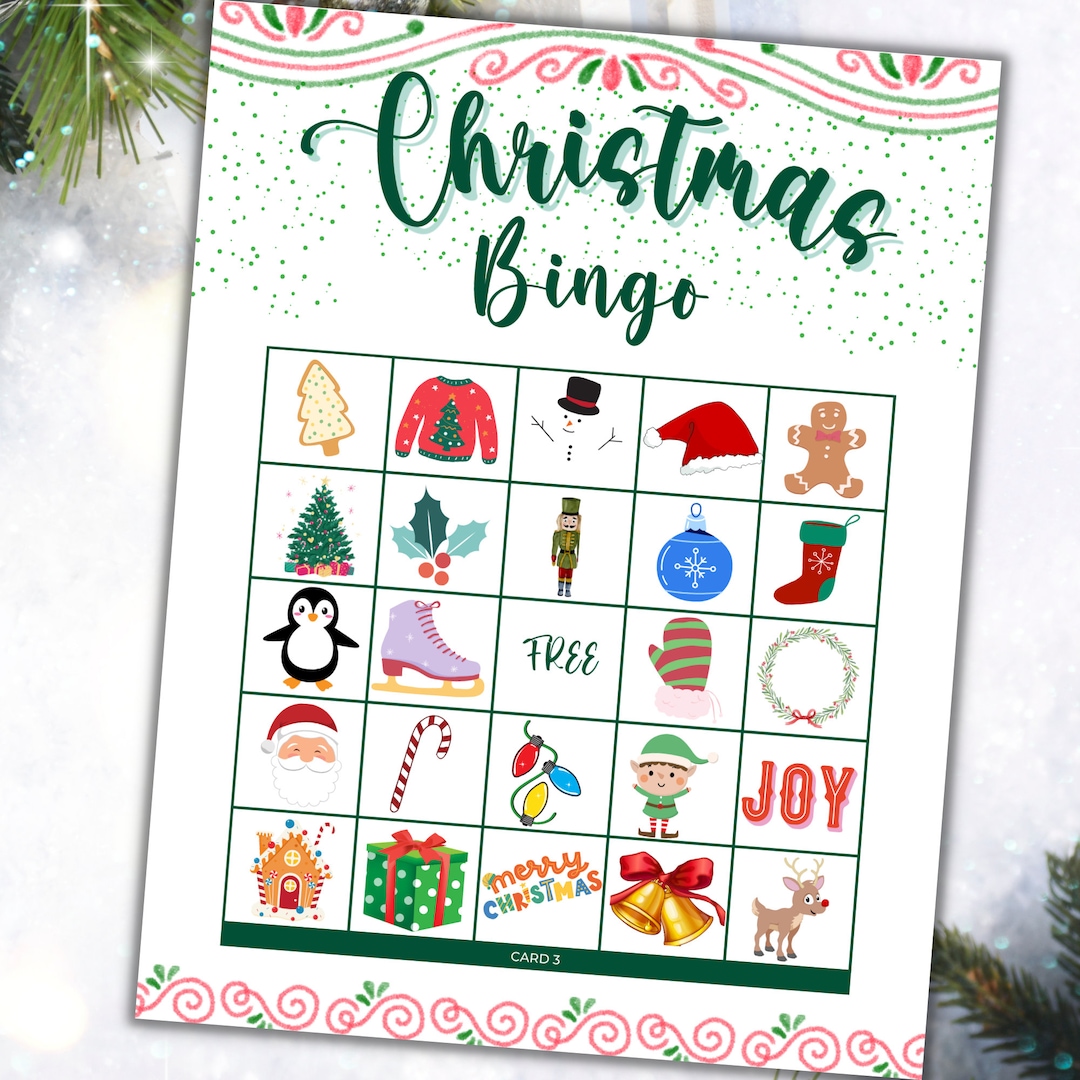 Printable Christmas Bingo, Holiday Bingo, Kids Christmas Activity ...