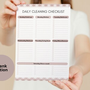 Editable Daily Cleaning Checklist, Cleaning Planner, Cleaning Printable ...