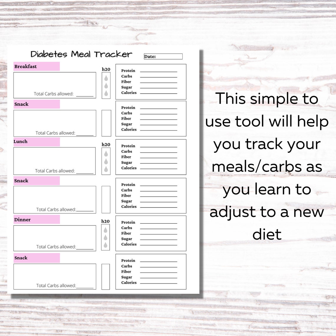 Diabetes Tracker, Blood Sugar Tracker, Diabetic Diet, Carb Count - Etsy