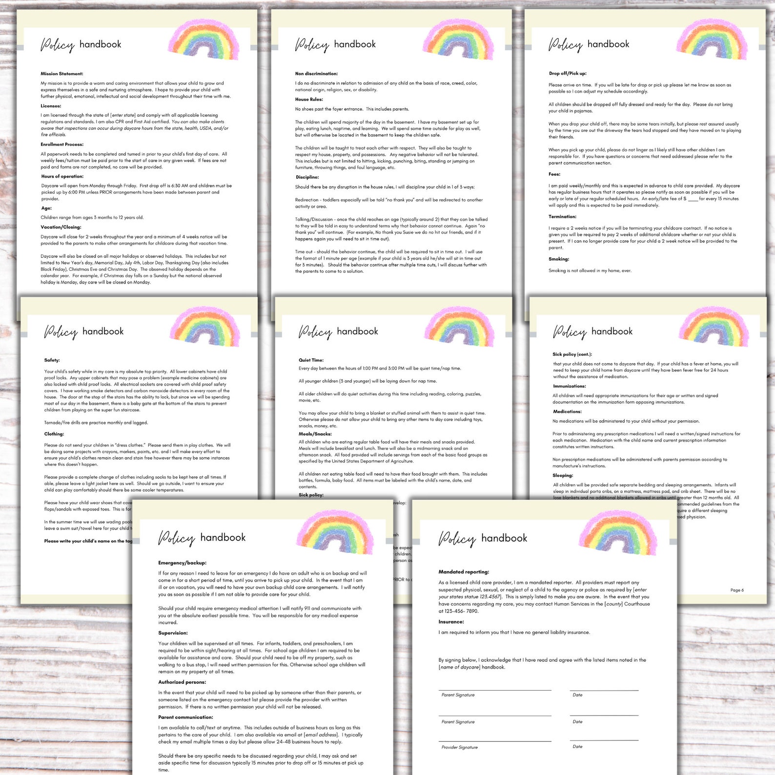 Editable Daycare Contract, Home Daycare Forms, Nanny Contract, Daycare ...