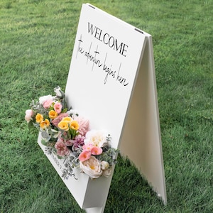 Wood Flower Box Wedding Welcome Sign, Floral Box Wedding Entrance Sign ...