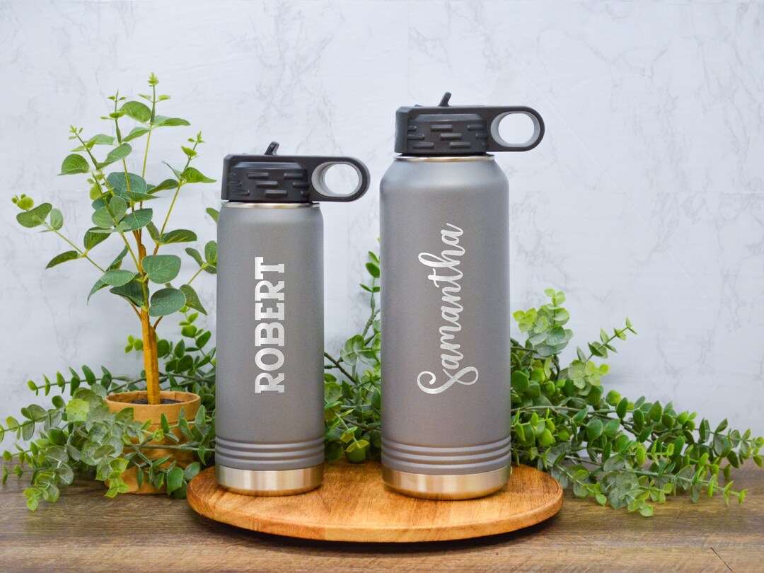 Personalized Laser Engraved Water Bottle With Custom Logo Name Text ...