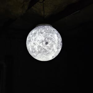 Hanging Moon Lamp - Utilizing NASA Scans - Large Sci-fi Space Light ...