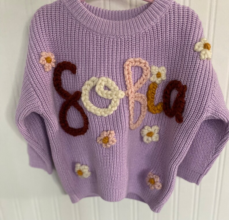 CUSTOM BABY TODDLER Sweater Hand Embroidered Knit Sweater - Etsy