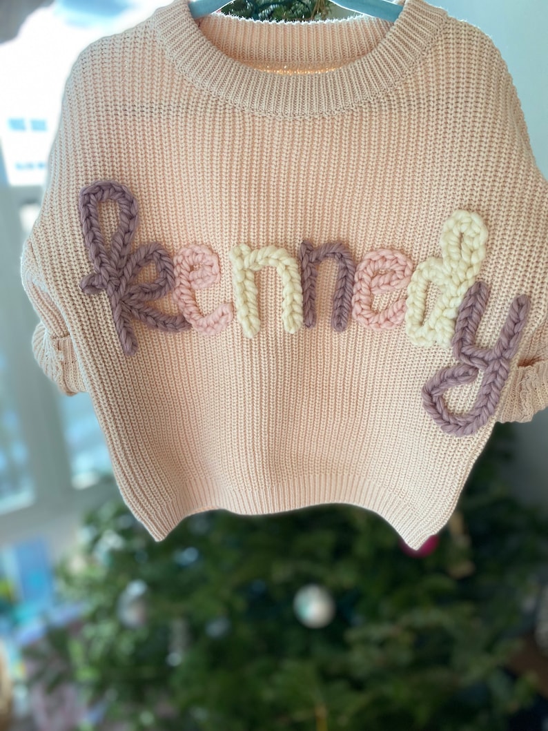 CUSTOM BABY TODDLER Sweater Hand Embroidered Knit Sweater - Etsy