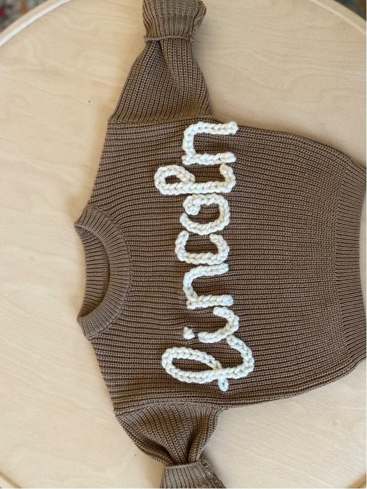 CUSTOM BABY TODDLER Sweater Hand Embroidered Knit Sweater - Etsy Canada