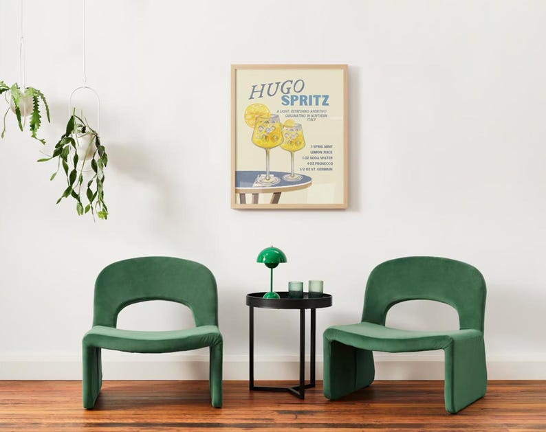 Hugo Spritz Prosecco Elderflower Cocktail Recipe Ingredients Poster - Etsy