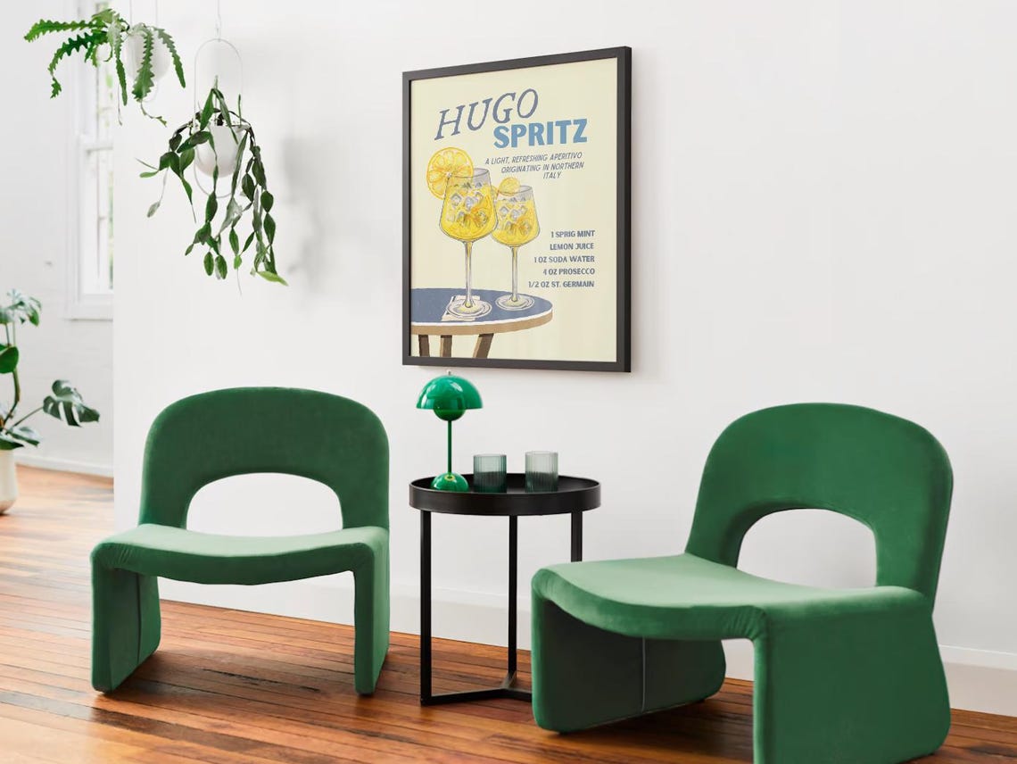 Hugo Spritz Prosecco Elderflower Cocktail Recipe Ingredients Poster - Etsy