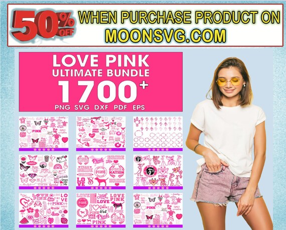 1700 File Love Pink Svg Bundle Pink Svg Pink Vector Pink - Etsy