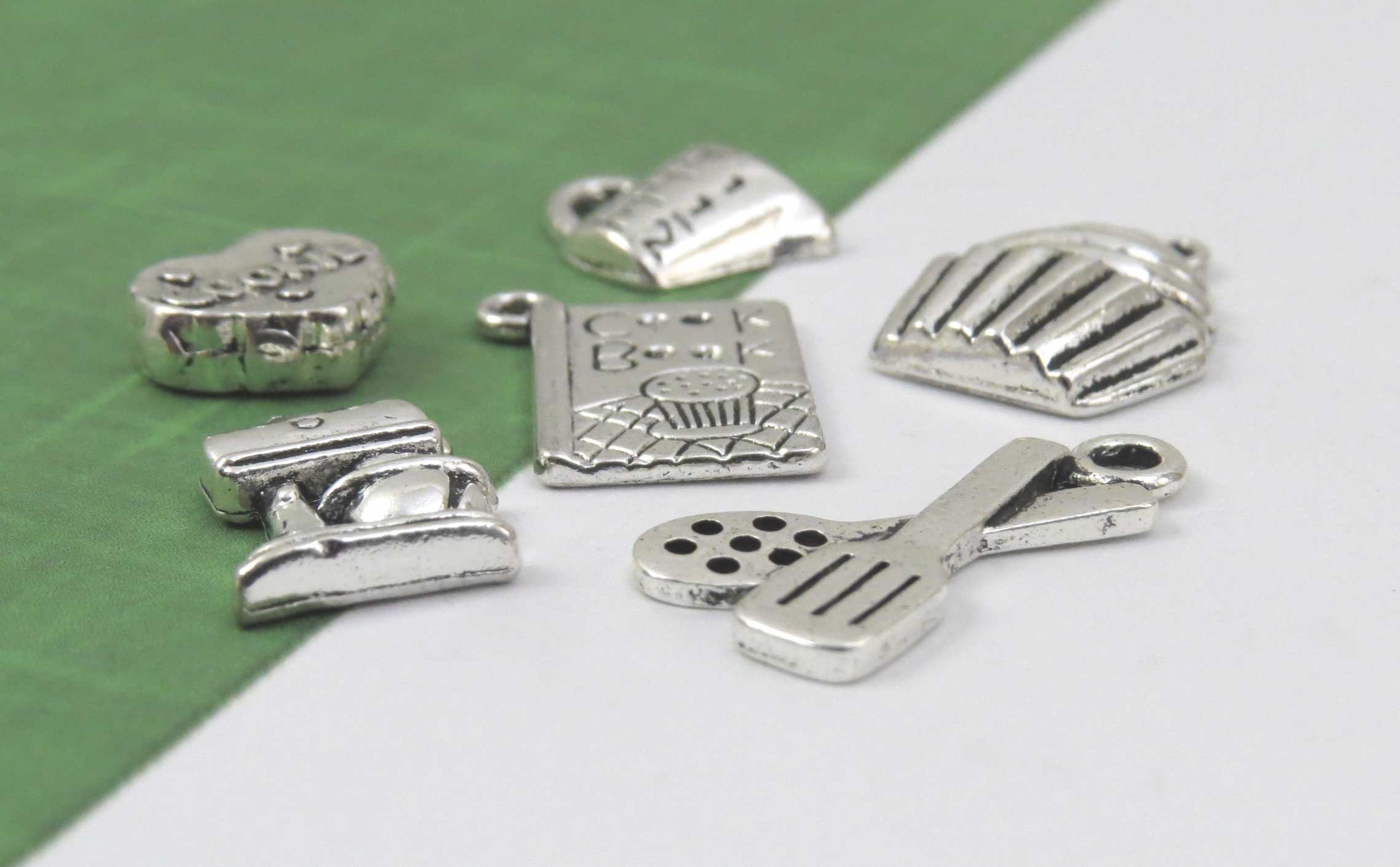 6 I Love Baking Charms Antique Silver Food Charm Collection - Etsy