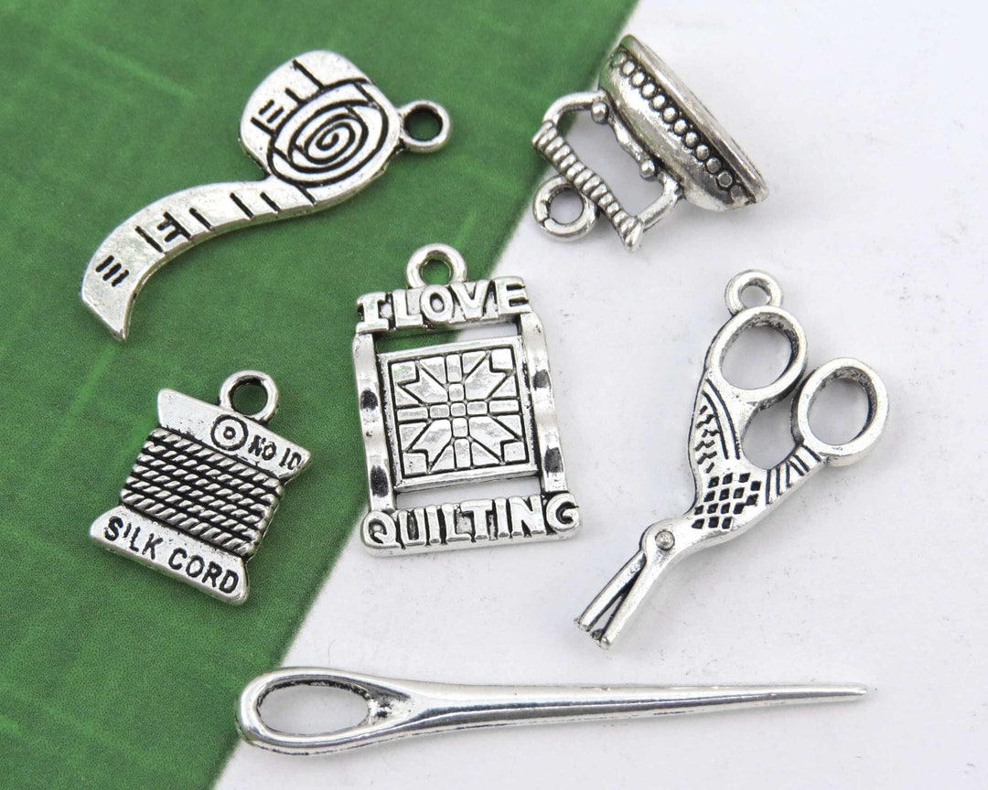 6 I LOVE TO QUILT Charms, Antique Silver Sewing Charm Collection - Etsy