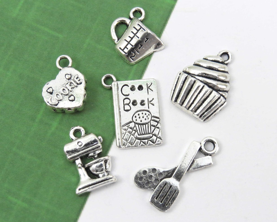6 I LOVE BAKING Charms, Antique Silver Food Charm Collection - Etsy