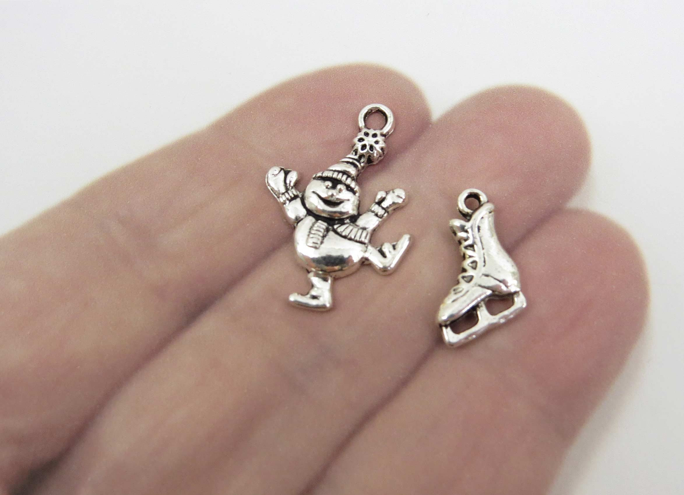 6 Winter Wonderland Charms, Antique Silver Mixed Seasons Charm ...