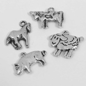 Set of 12 Barnyard Charms, Down on the Farm Collection, Assorted Farm ...