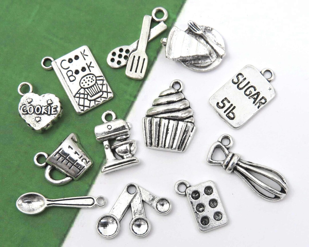 12 I Love to Bake Charms, Antique Silver Food Charm Collection - Etsy