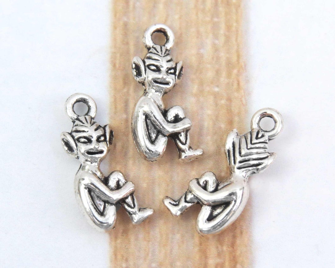6 GOBLIN Charms, Antique Silver 3d Charm Collection, 20x10mm - Etsy