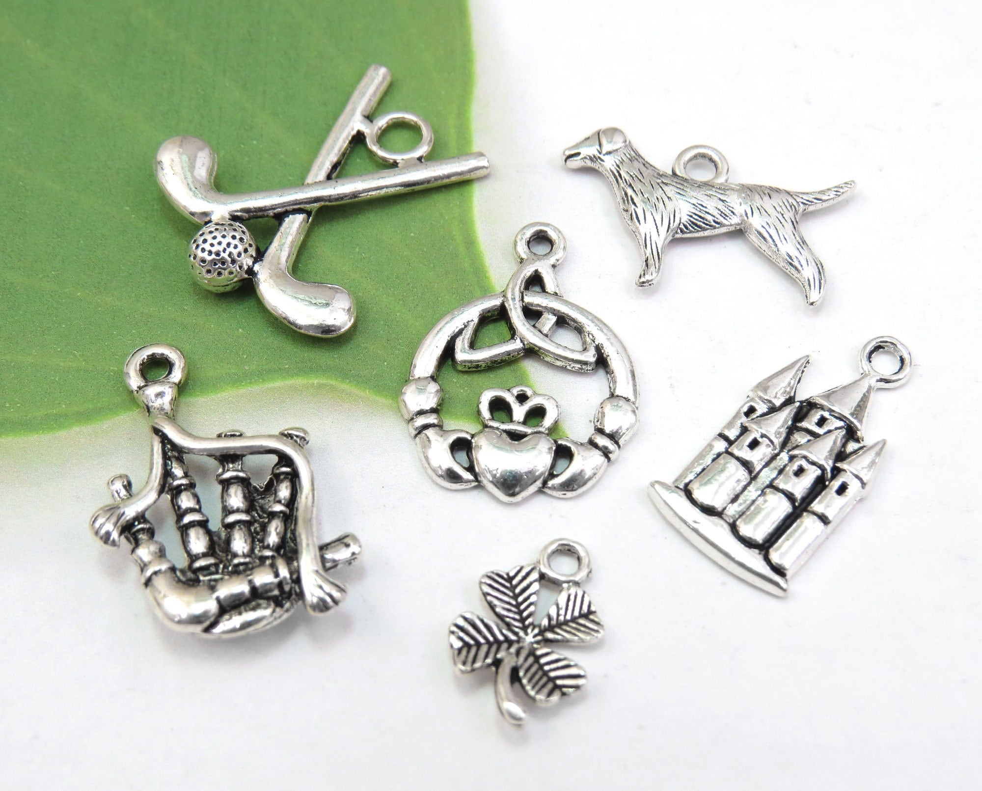 6 Irish Claddagh Charms Antique Silver Charm Collection - Etsy